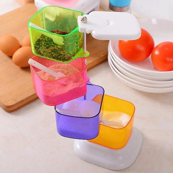 4 Layer Colourful 360 Degree Rotating Spice Rack