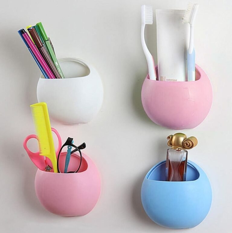 Wall Mount Suction Cup Storage Rack For Home 4 Pcs Set