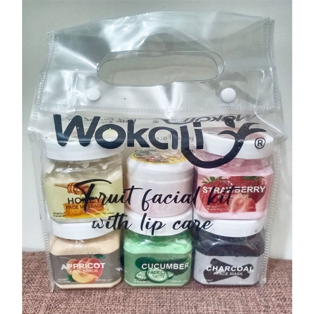 WOKALI 5 STEPS FRUIT FACIAL KIT WITH LIP CARE